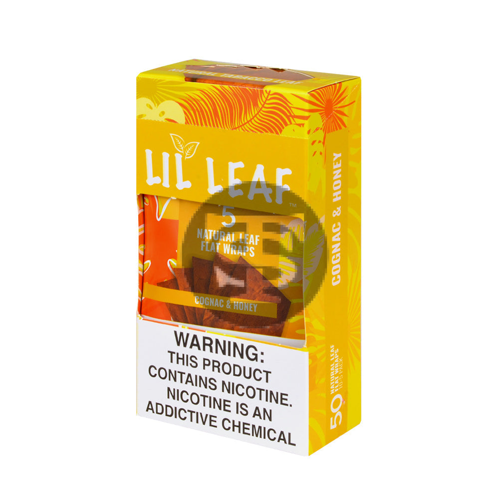 Lil Leaf Natural Flat Wraps 10 packs of 5, Cognac & Honey – Tobacco Stock