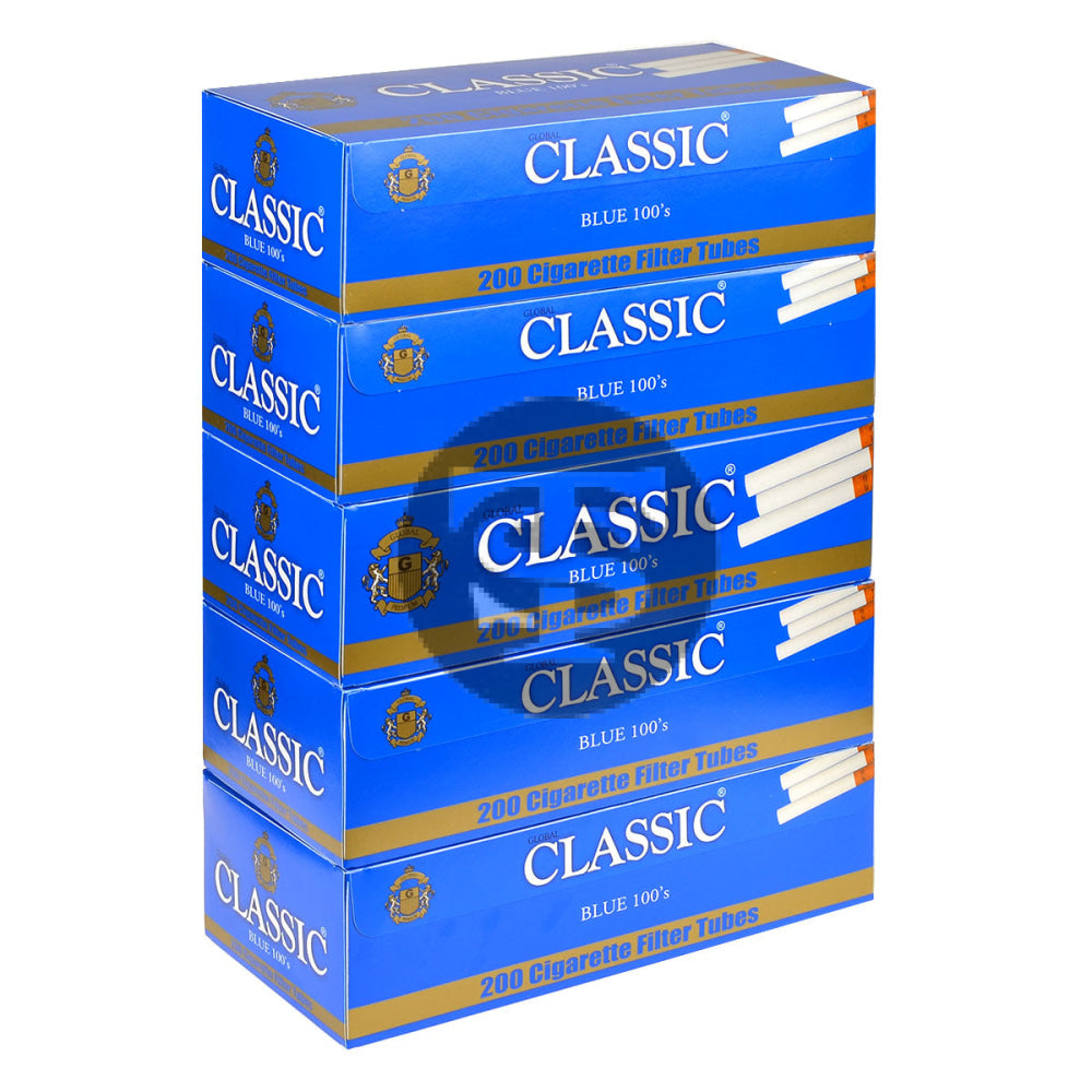 Classic Filter Tubes 100mm Blue (Light) 5 Cartons of 200 – Tobacco Stock