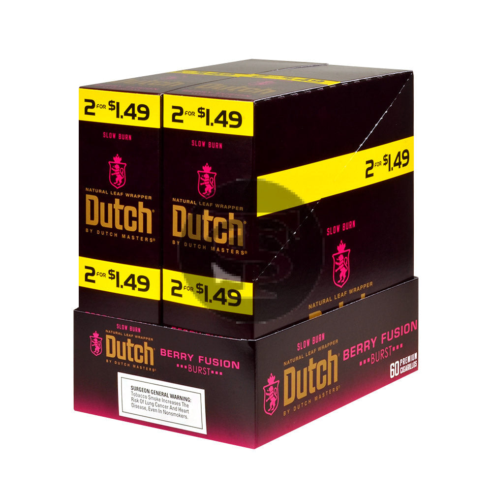 Dutch Masters Foil Fresh Berry Fusion $1.49 Cigarillos 30 Packs of 2 ...