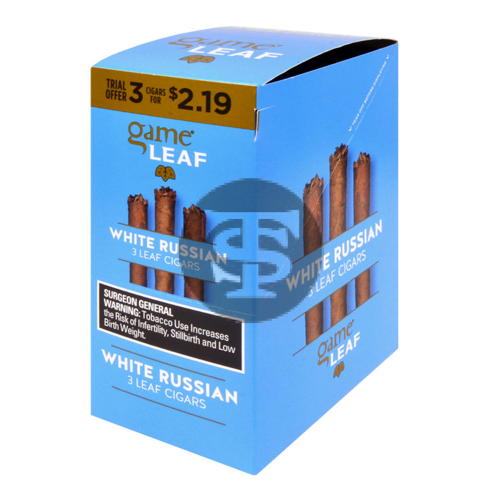 Game Leaf White Russian Cigarillos 3 for $2.19, 10 Pouches of 3 ...