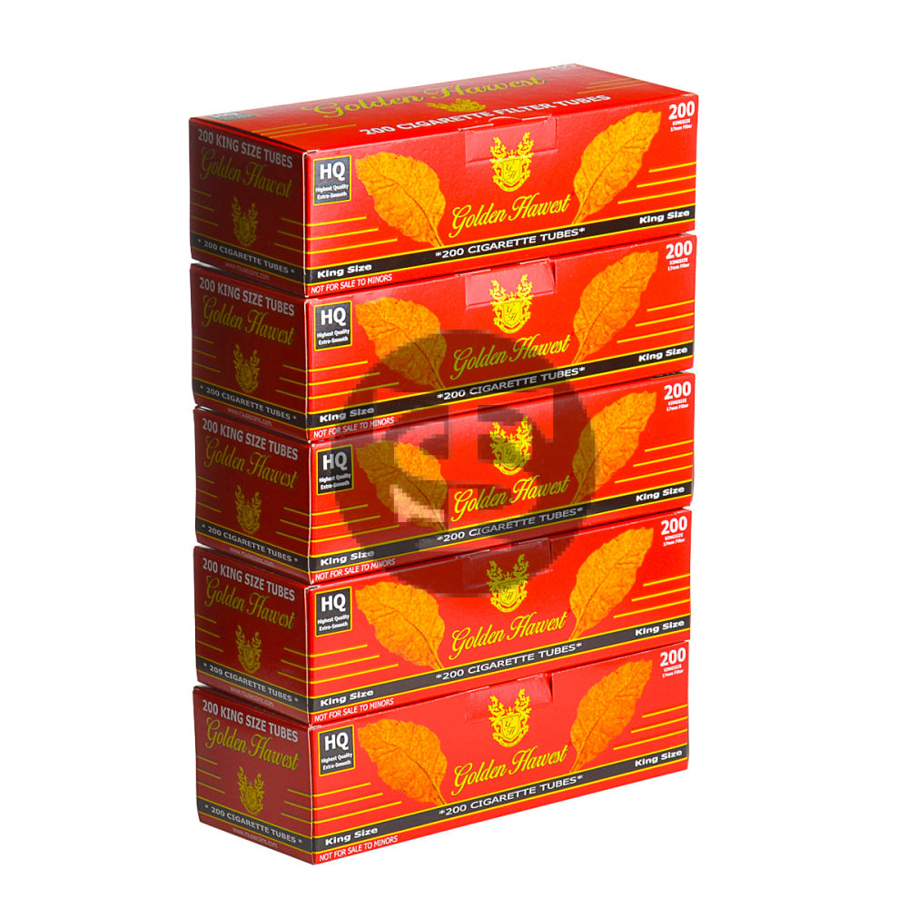 Golden Harvest Filter Tubes King Size Full Flavor 5 Cartons of 200 ...