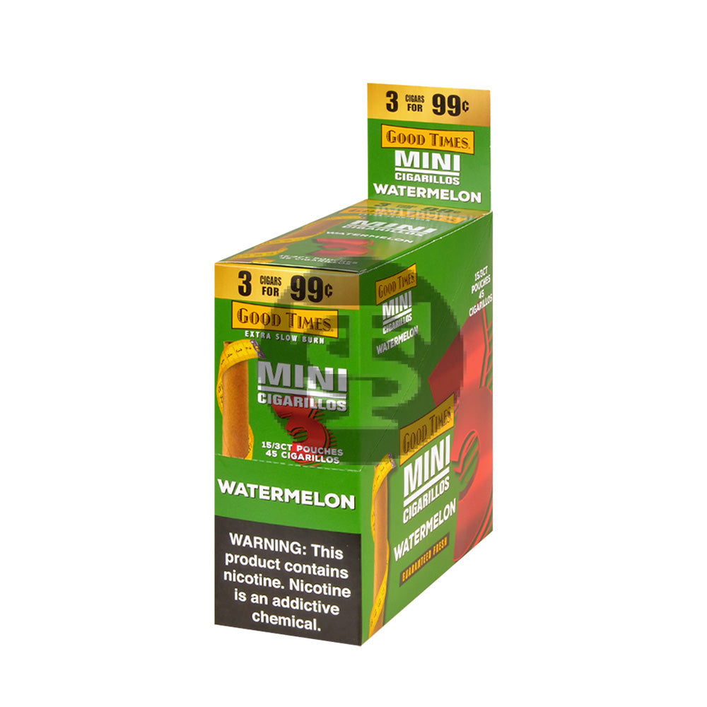 Good Times Mini Cigarillos Watermelon Pre Priced 15 Packs of 3 ...
