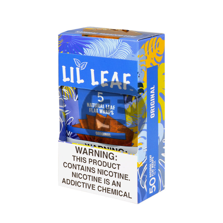 Lil Leaf Natural Flat Wraps 10 packs of 5, Original – Tobacco Stock