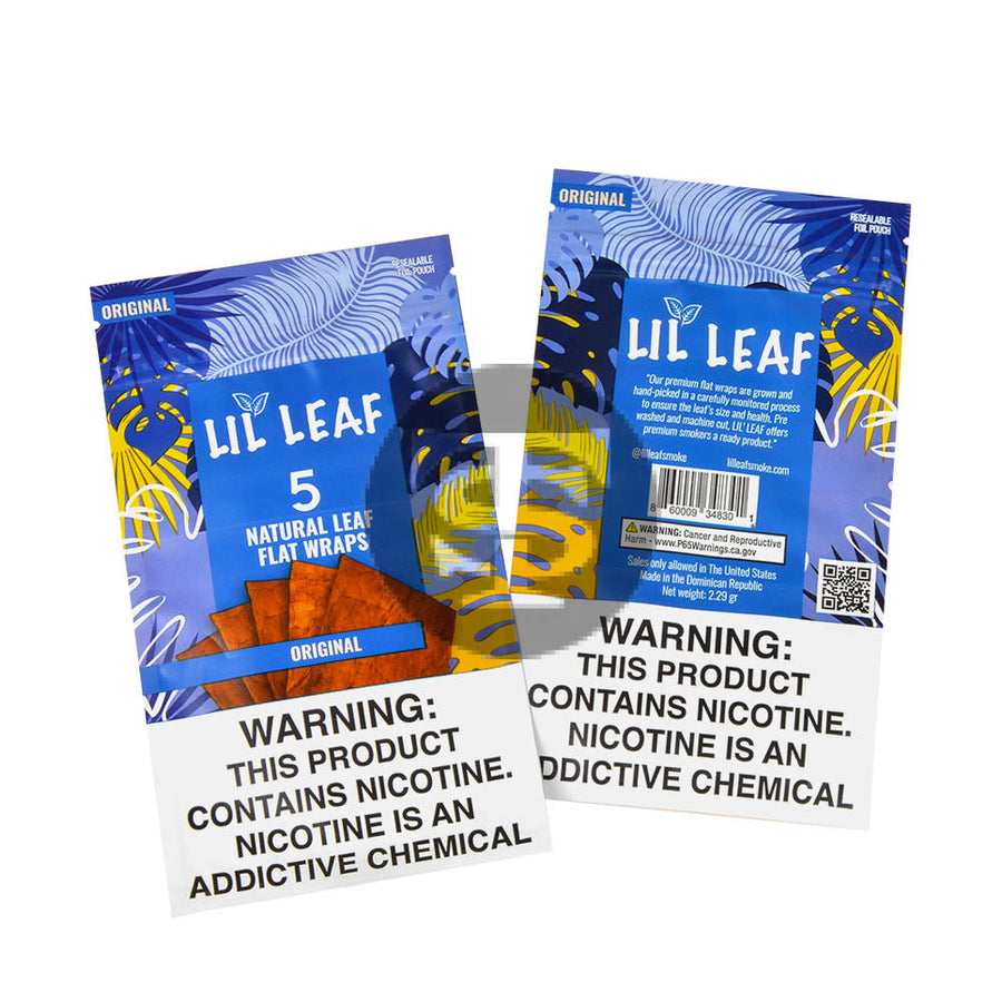 Lil Leaf Natural Flat Wraps 10 packs of 5, Original – Tobacco Stock