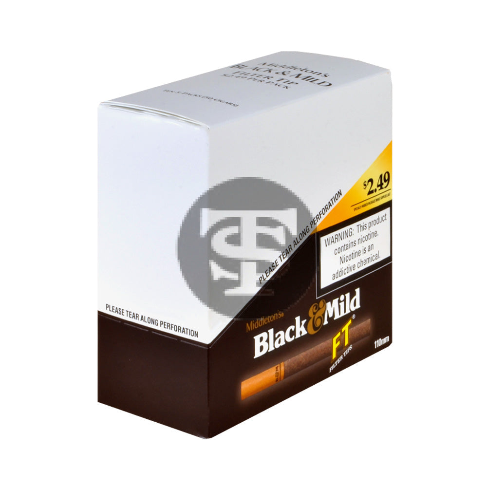 Middleton's Black & Mild Filter Tip Cigars Pre Priced 10 Packs of 5 $2 ...