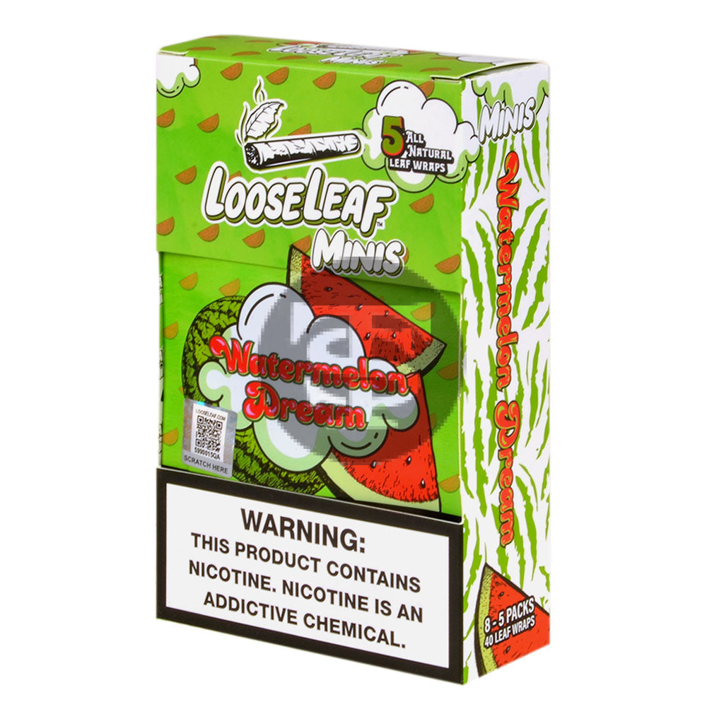 Mini Loose Leaf Watermelon Dream wraps, 8 packs of 5 – Tobacco Stock