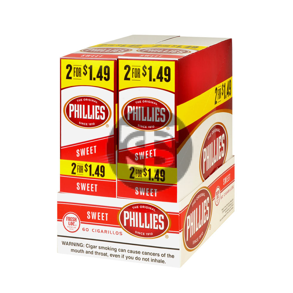 Phillies Cigarillos 2x$1.49 30 Pouches of 2 Sweet – Tobacco Stock