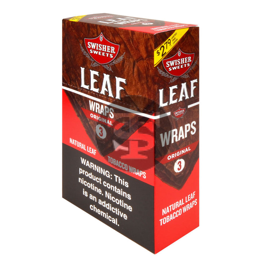 Swisher Sweets Leaf Wraps $2.79 Original, 10 packs of 3 – Tobacco Stock
