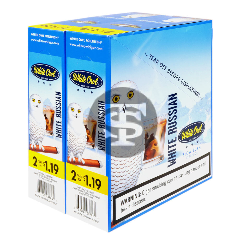 White Owl White Russian Cigarillos | 30 Packs of 2 for $1.19 ...