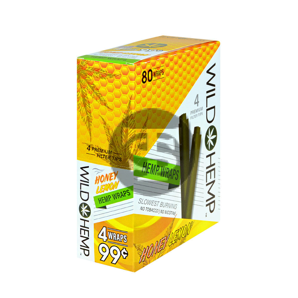 Wild Hemp Wraps Honey Lemon 20 packs of 4, 99c pre-price – Tobacco Stock