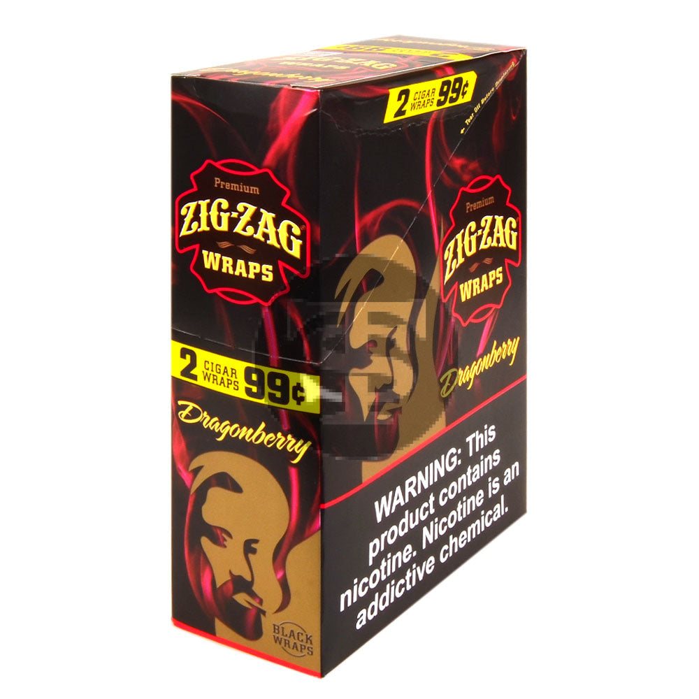 Zig Zag Wraps Premium Black DragonBerry | 25 Packs of 2 | 99c – Tobacco ...